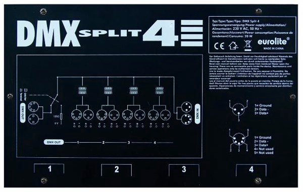 4-fold DMX splitter